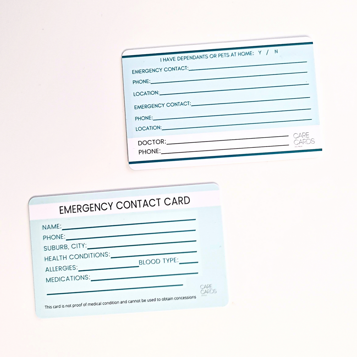 Emergency Contact Card – The Self Soothe Box